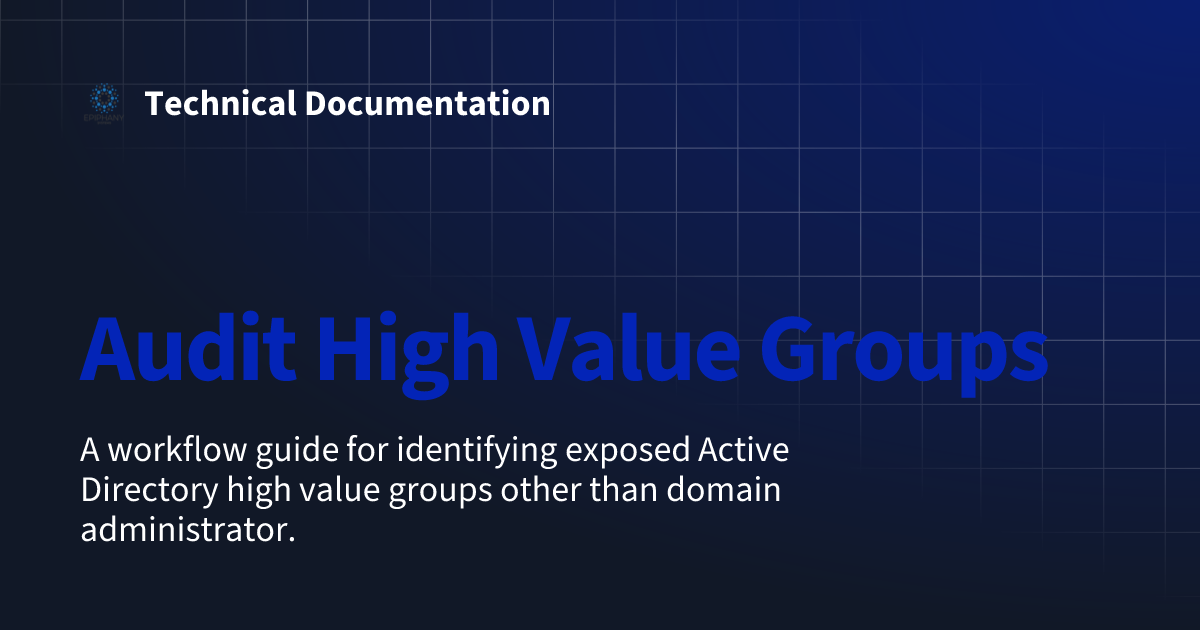 Audit High Value Groups | Technical Documentation