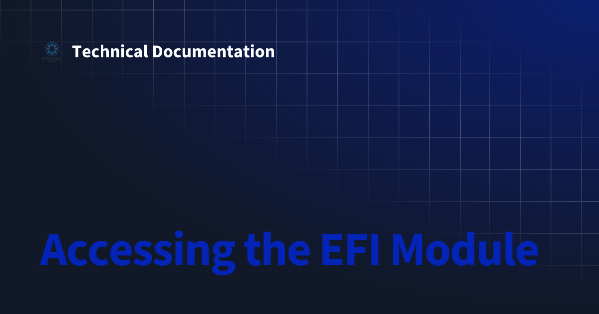 Accessing the EFI Module | Technical Documentation