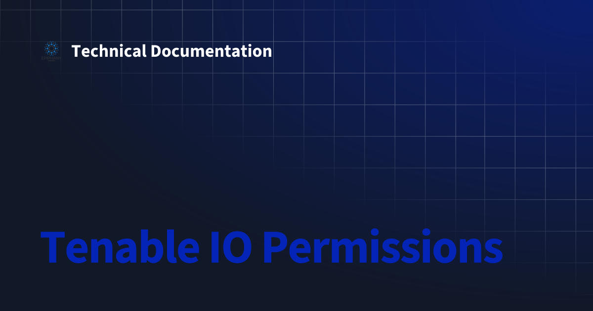 Tenable IO Permissions | Technical Documentation
